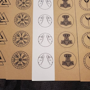 Stickers, Envelope Seals, Norse, Viking, 1.5 Inch Round, Odin, Thor ...