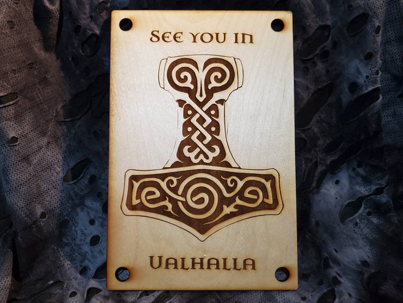 Valhalla Viking Wall Art Norse Medieval Engraved Wood - Etsy
