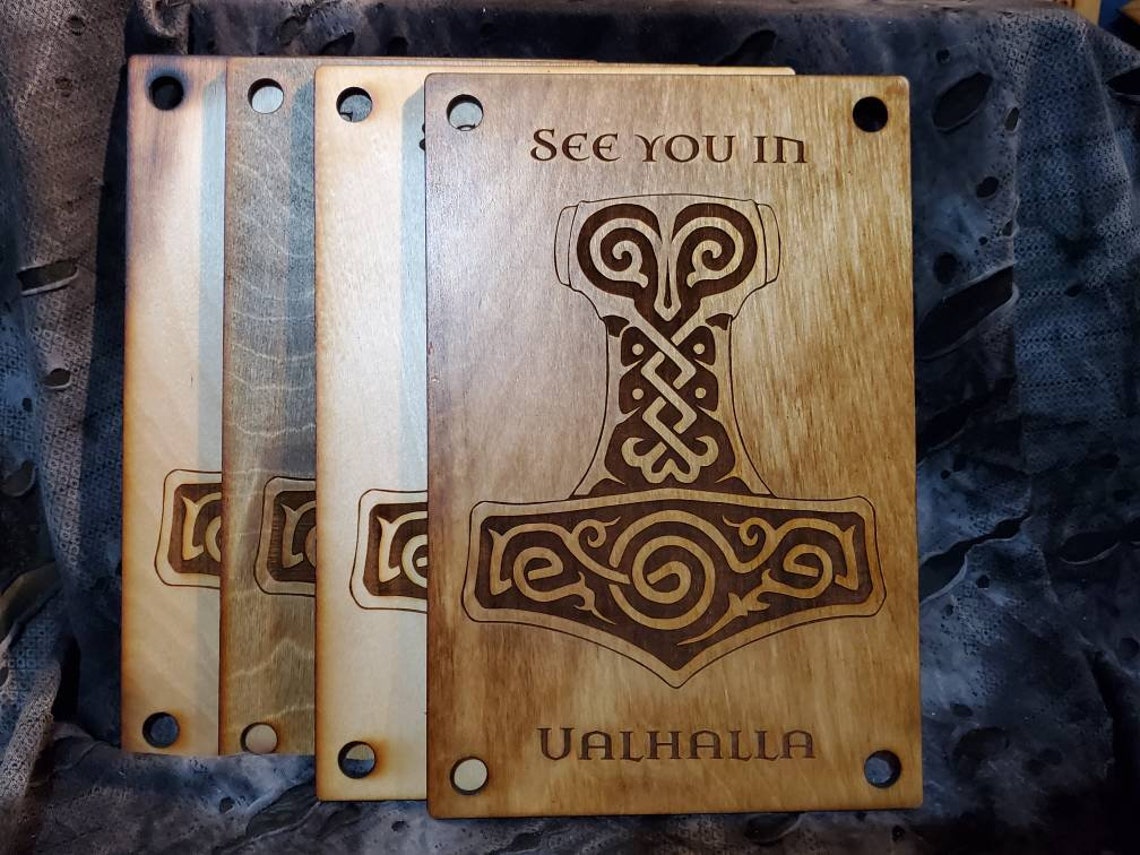 Valhalla Viking wall art Norse medieval engraved wood | Etsy