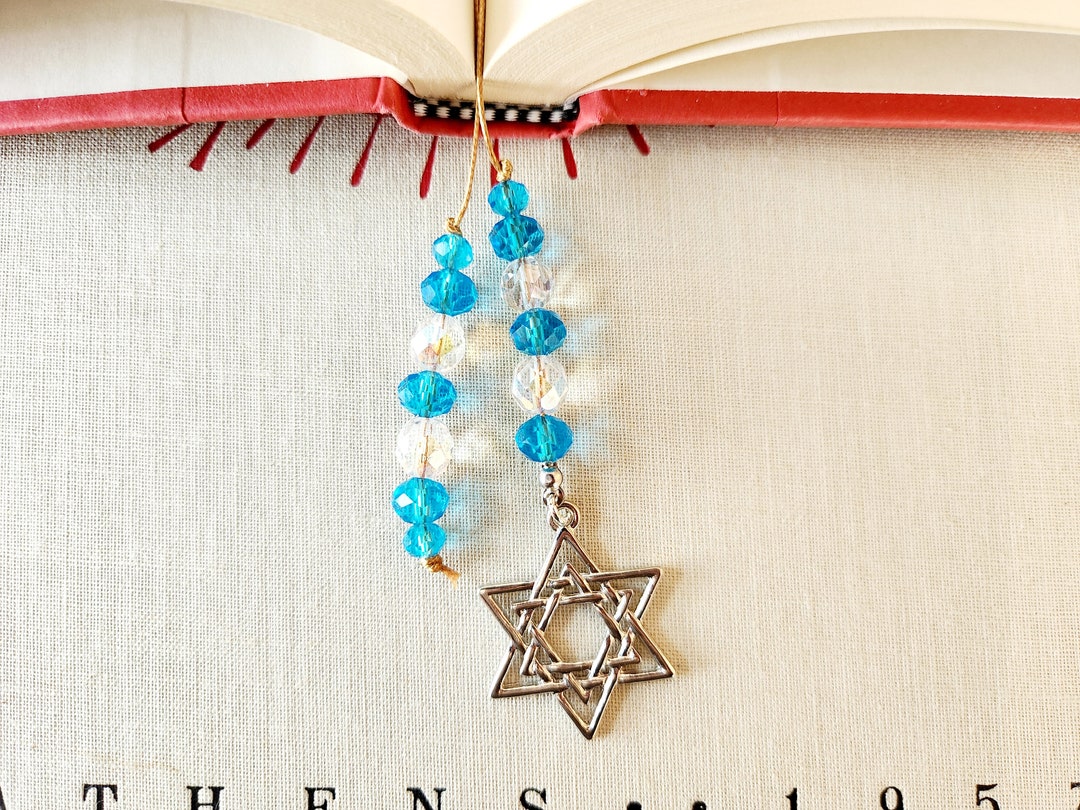 Religious Bookmark With Silver Star of David and Faceted Beads. Jewish ...
