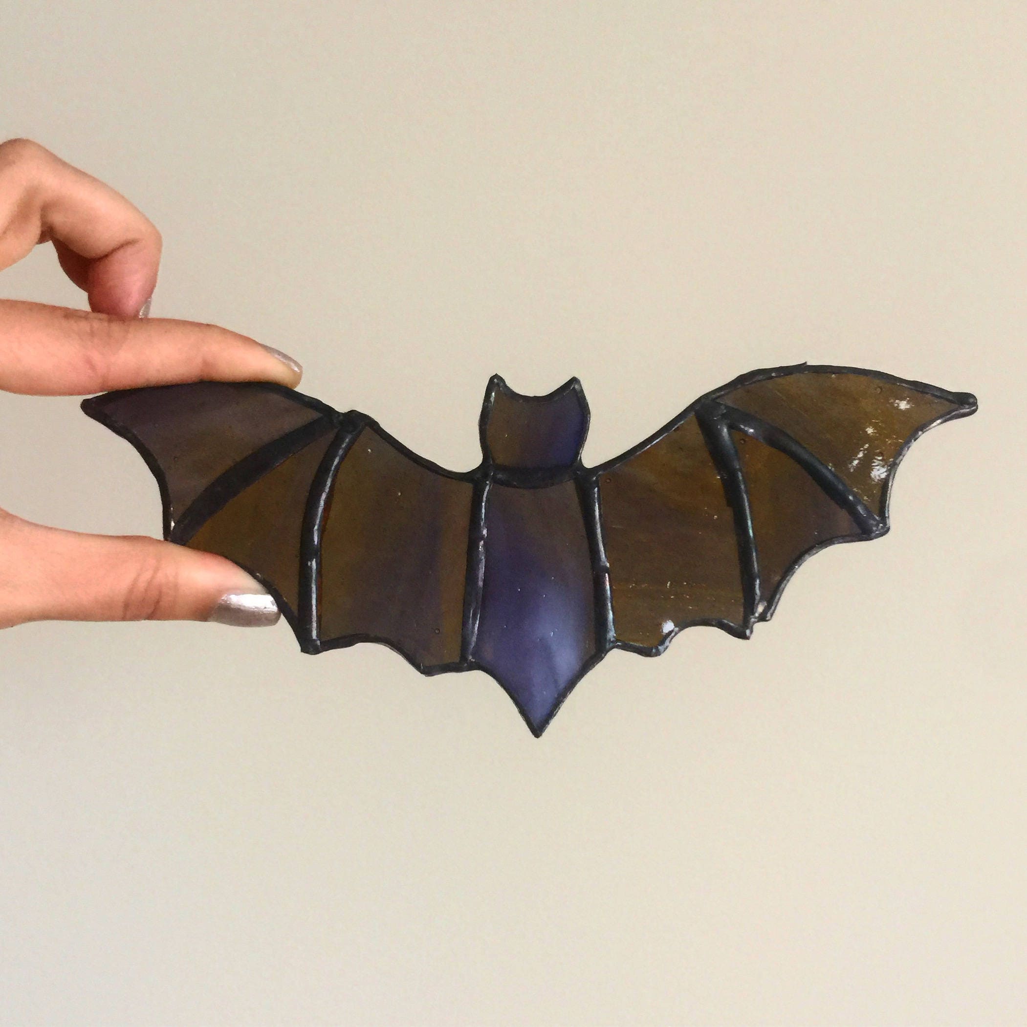 Stained Glass Bat Decor Wall Decorations Vampire Bats Glass | Etsy