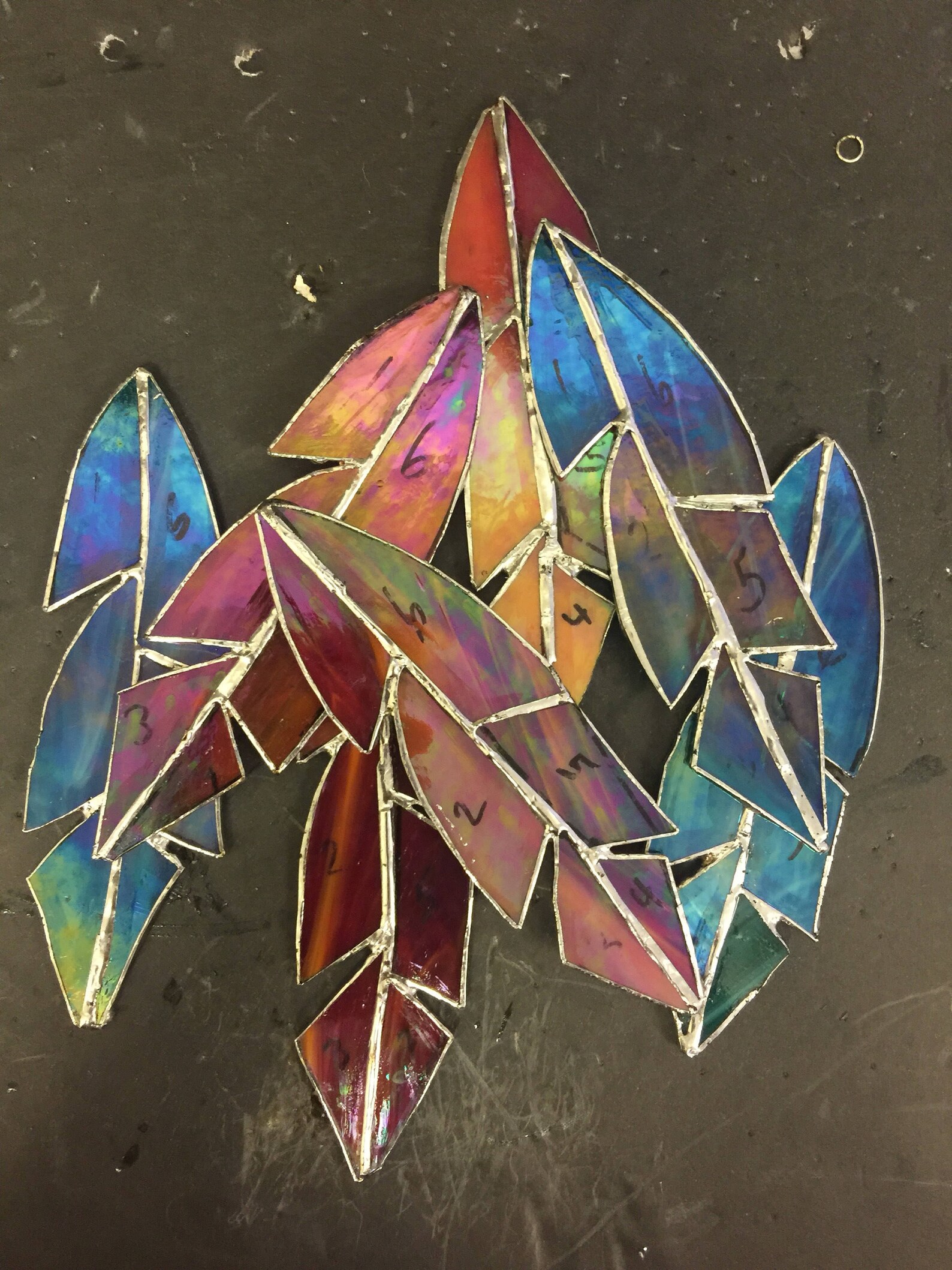 Stained Glass Feather Suncatcher Iridescent Glass Feather Boho - Etsy