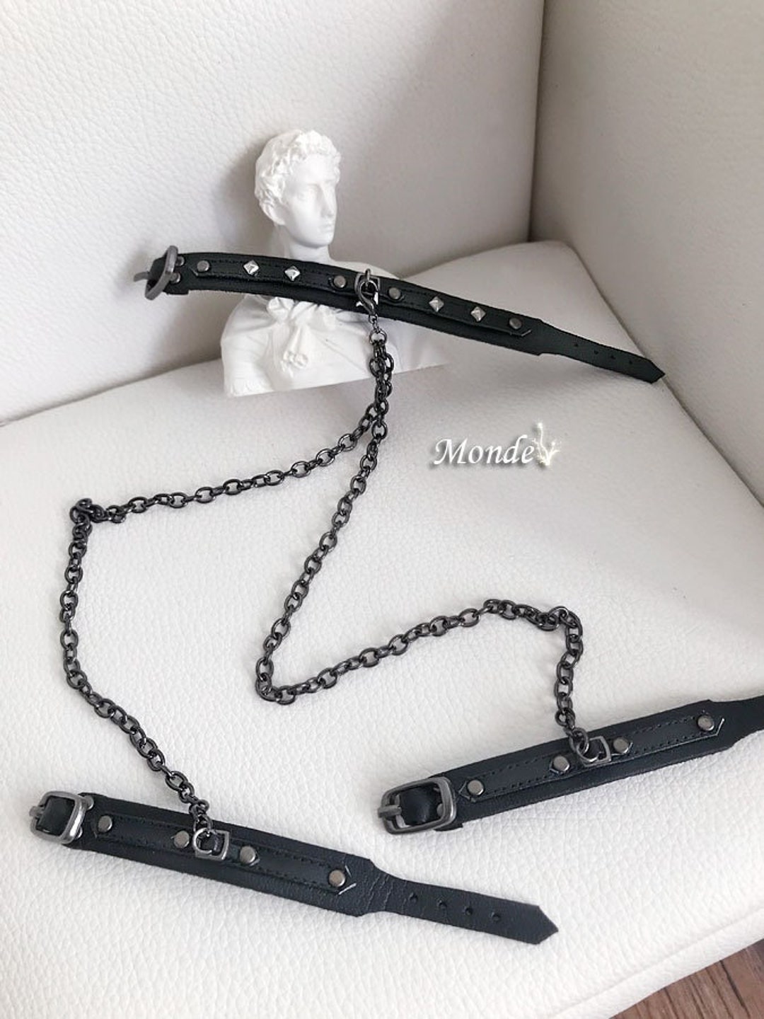 BJD SD DD 1/3 Leather Chain Hand & Ankle Restraints (E Set)- HACUE01-13 ...