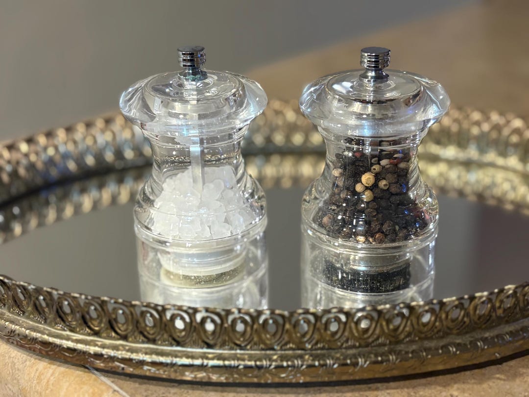 Vintage Olde Thompson Set of Clear Salt and Pepper Grinders - Etsy
