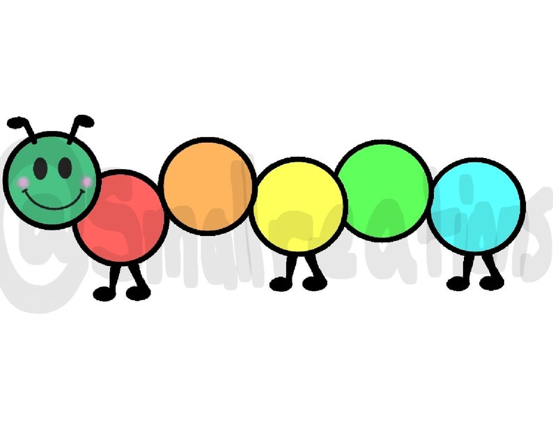 Happy Colorful Caterpillar Classroom Toddler Preschool Printable Decor ...