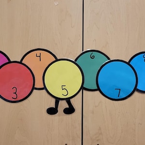 Happy Colorful Caterpillar Classroom Toddler Preschool Printable Decor ...