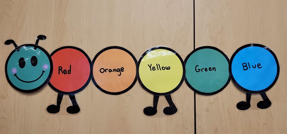 Happy Colorful Caterpillar Classroom Toddler Preschool Printable Decor ...