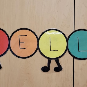 Happy Colorful Caterpillar Classroom Toddler Preschool Printable Decor ...