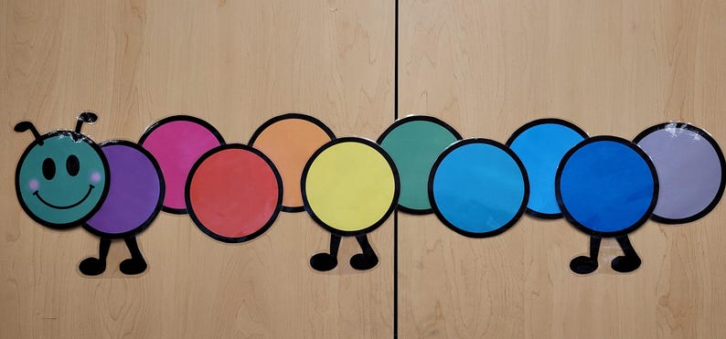 Happy Colorful Caterpillar Classroom Toddler Preschool Printable Decor ...
