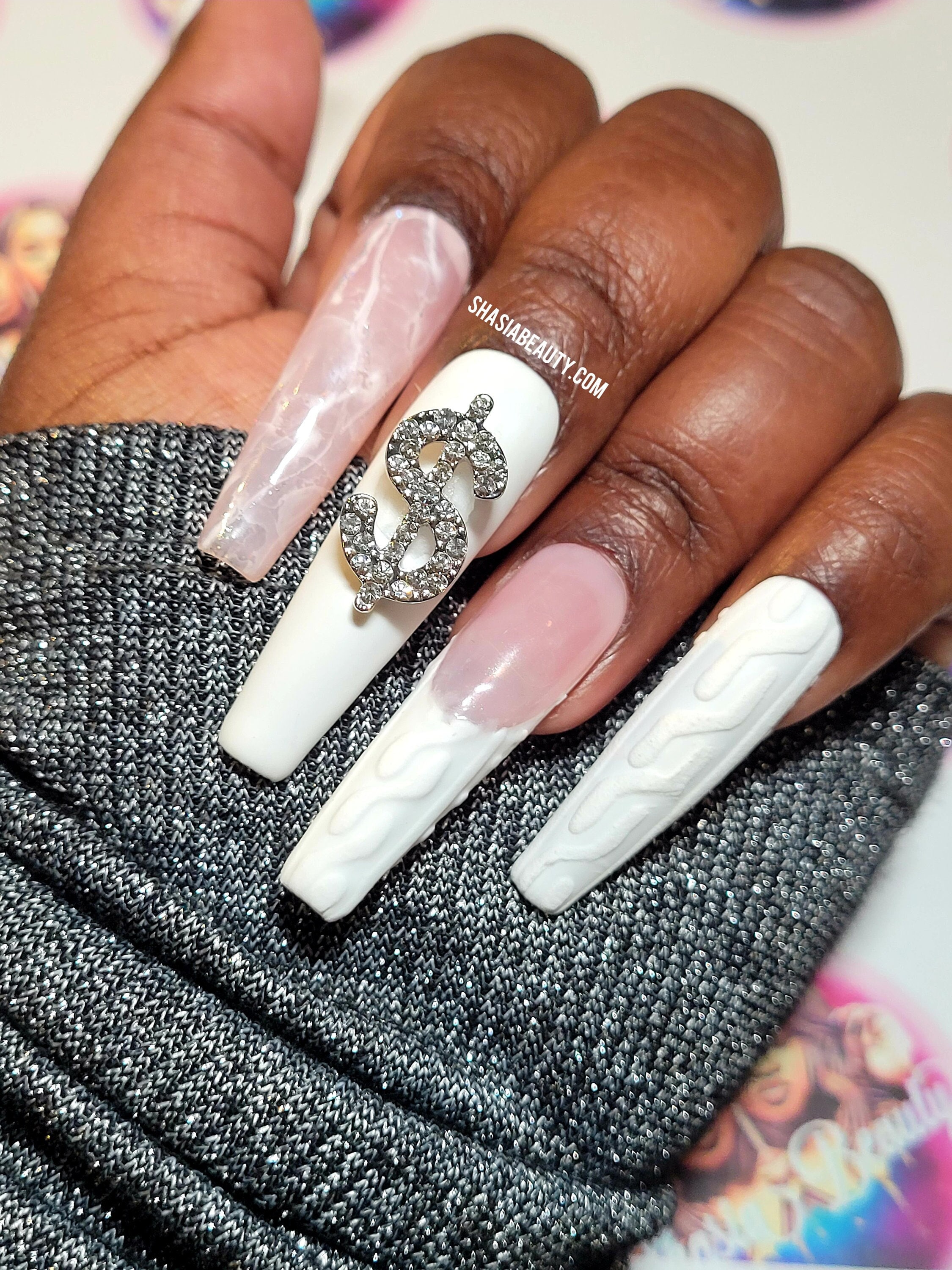 Bling Silver Money Dollar Sign 3D Nail Charms Spinner Nail - Etsy