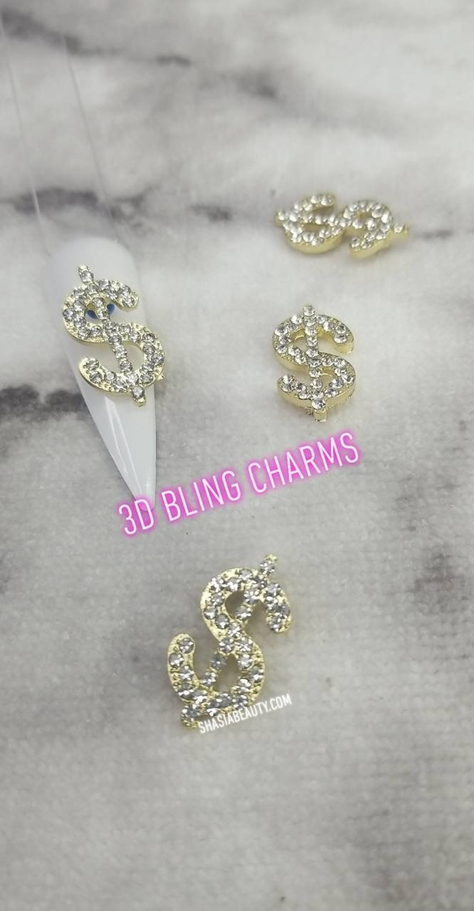 Bling Money Gold Dollar Sign 3D Nail Charms Spinner Nail - Etsy