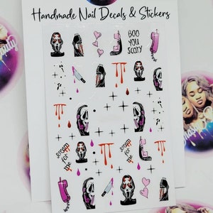 Ghostface Boo Nail Sticker or Nail Decal Optionpink Scream - Etsy