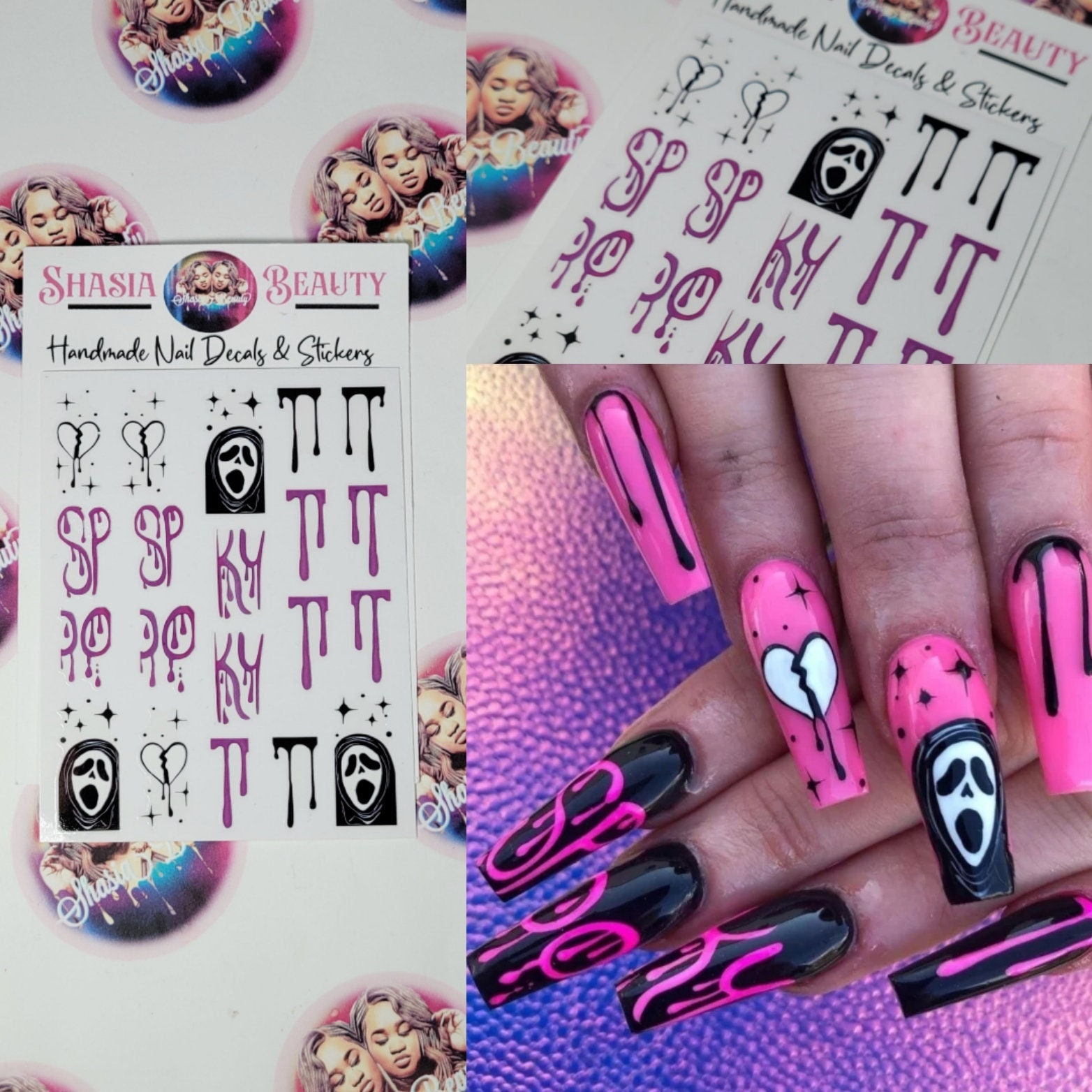 Spooky Ghostface Nail Sticker or Nail Decal Option - Etsy