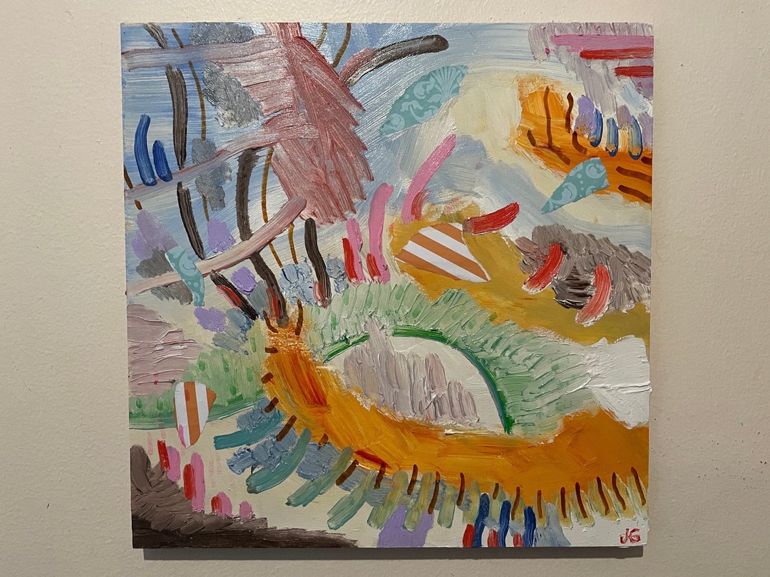 12x12” Original Abstract Oil Painting | Angelic, Airy Abstraction W ...