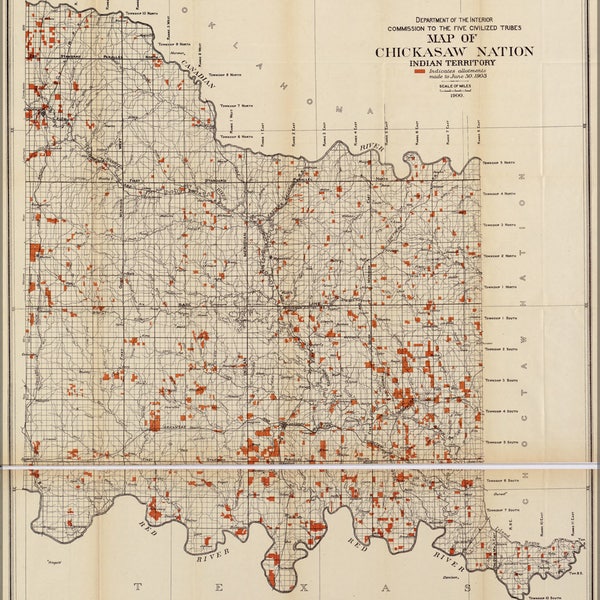 Map of Chickasaw Nation - Etsy