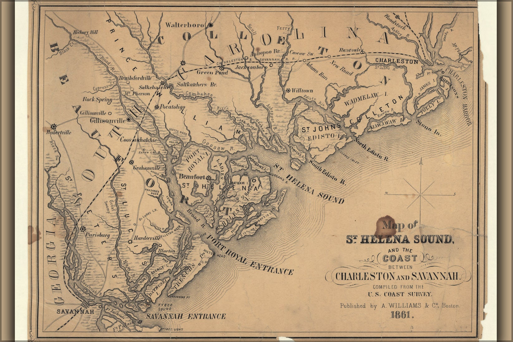 Poster, Many Sizes Available; Map of St. Helena Sound, and the Coast ...