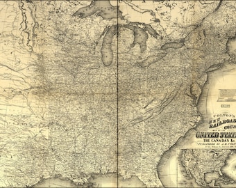 1860 Map of America - Etsy