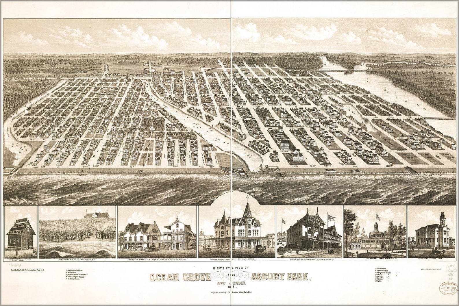 Poster, Many Sizes Available; Map of Ocean Grove Asbury Park New Jersey ...