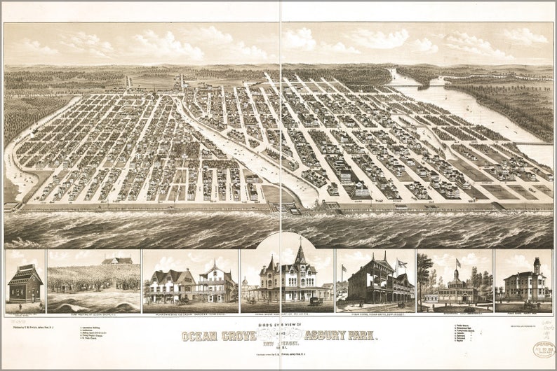 Poster, Many Sizes Available; Map of Ocean Grove Asbury Park New Jersey ...