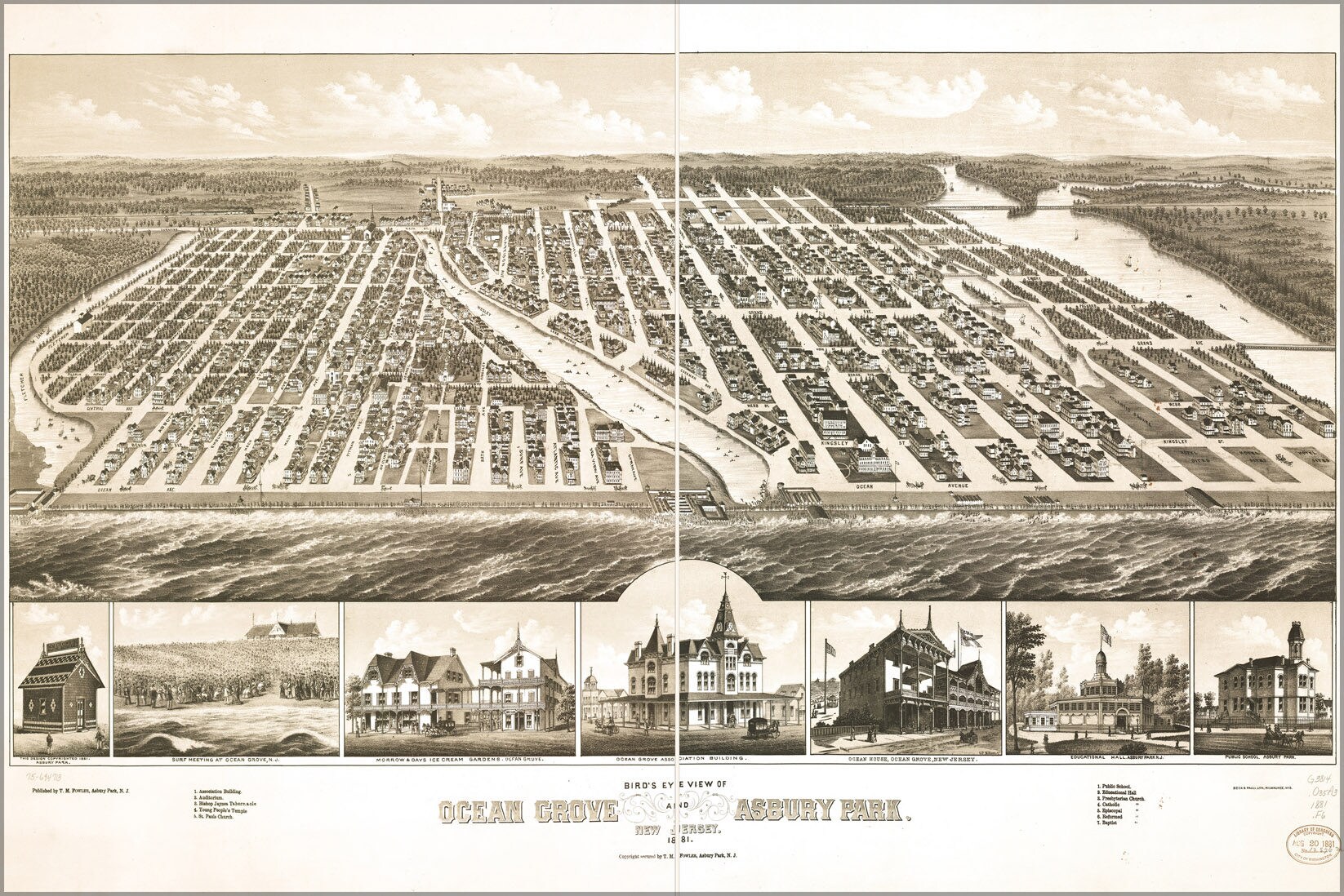 Poster, Many Sizes Available; Map of Ocean Grove Asbury Park New Jersey ...