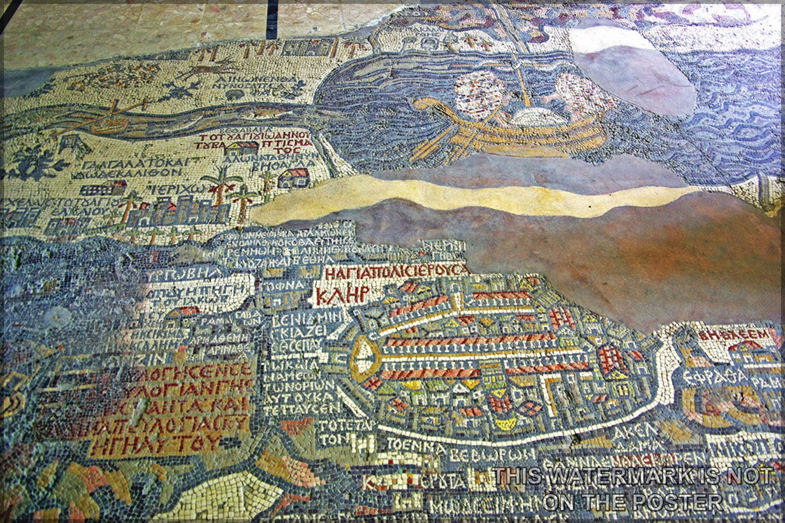Poster, Many Sizes Available Madaba Map Madaba Mosaic Map Byzantine ...