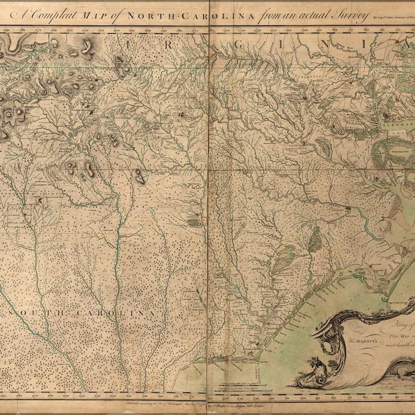 1770 Map of North Carolina - Etsy