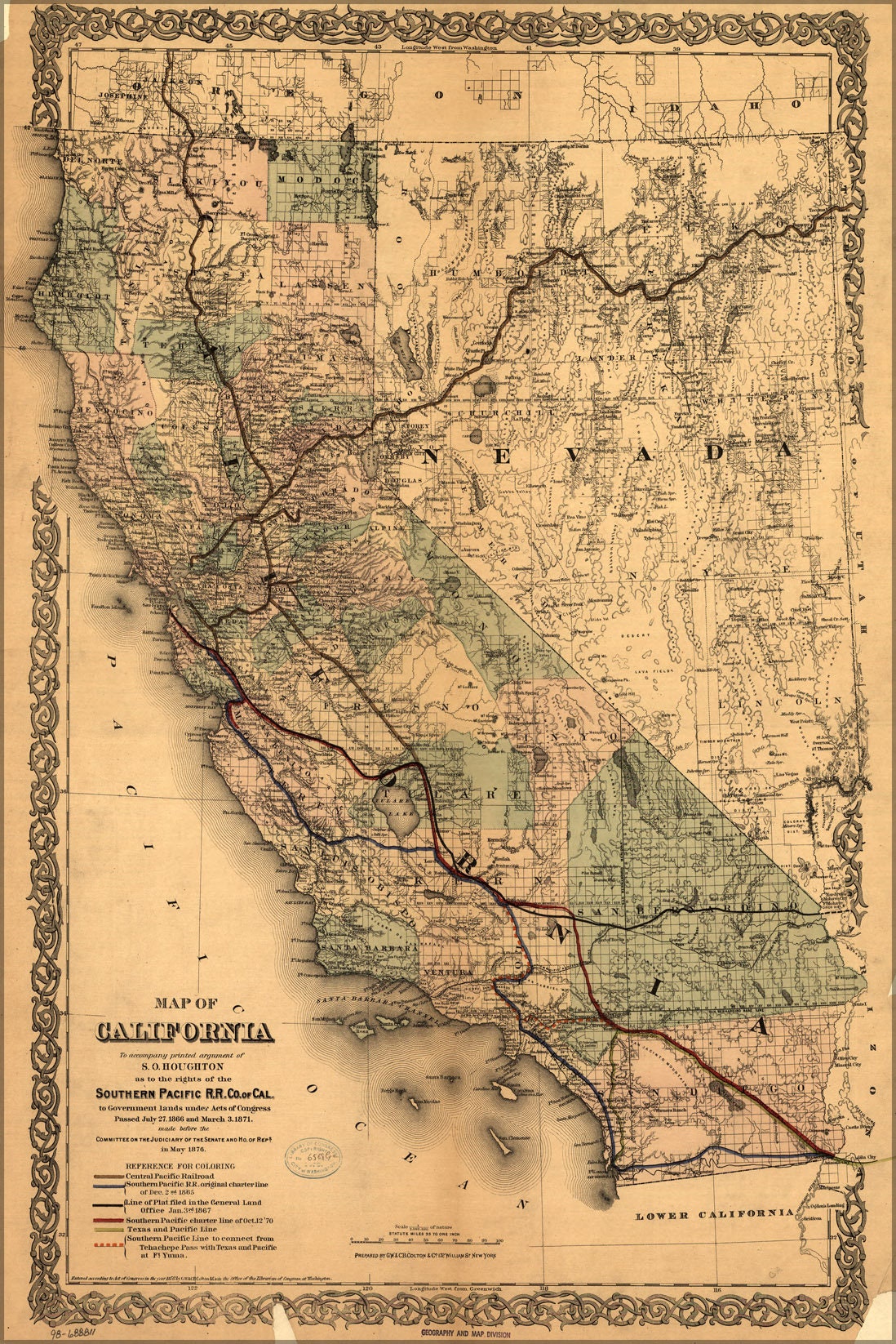 Poster, Many Sizes Available; Map of California 1876 - Etsy