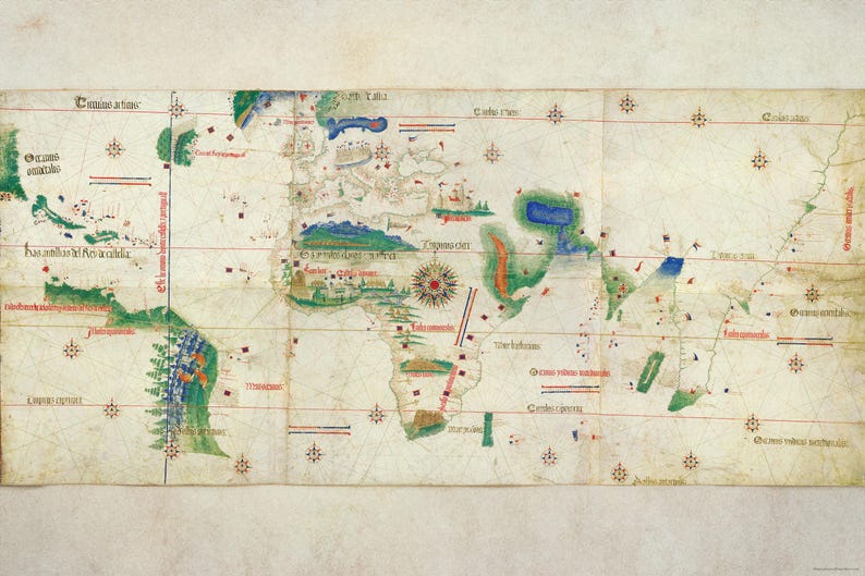 Poster, Many Sizes Available; Cantino Planisphere, World Map 1502 - Etsy