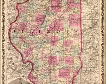 Poster Many Sizes Available Map Of Illinois Central Railroad