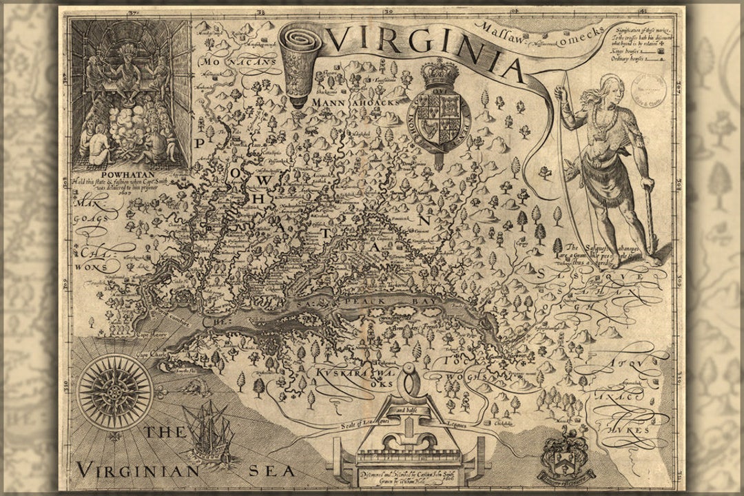 Poster, Many Sizes Available; Map of Virginia, Discovered and as ...