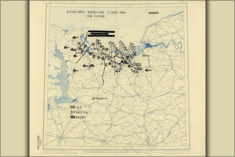 Poster, Many Sizes Available; June 7, 1944 Battle of Normandy Map - Etsy