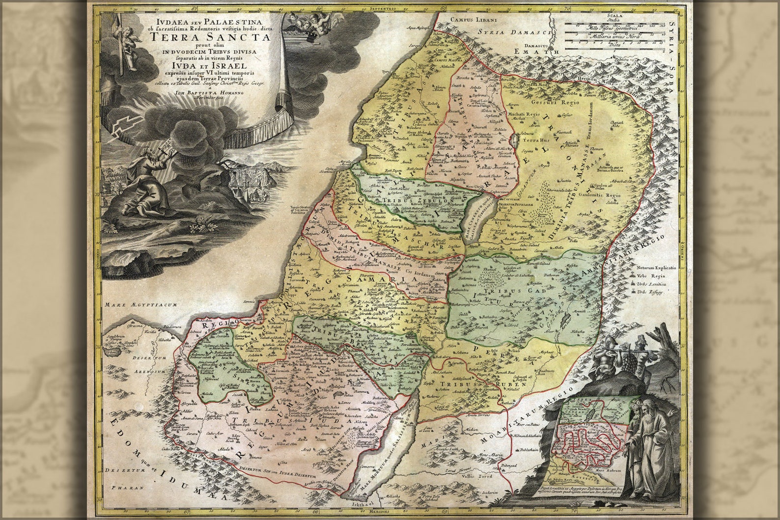 Poster, Many Sizes Available; Bible Map Palestine Holy Land Israel 1748 ...