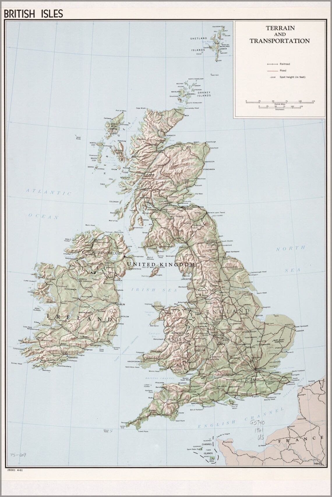 Poster, Many Sizes Available; Cia Map of Great Britain; England ...