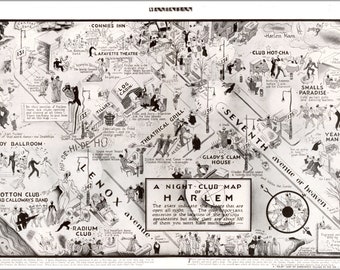 Night Club Map of Harlem New York City Poster - Etsy