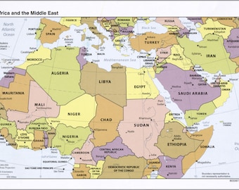 Cia Map of Middle East - Etsy