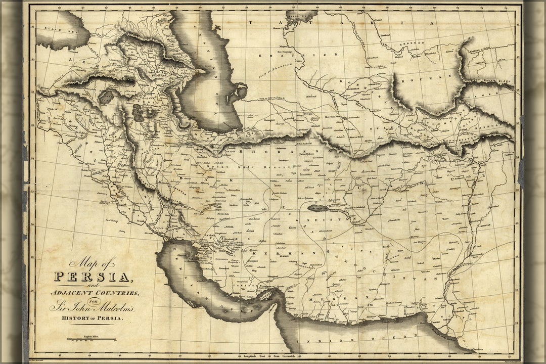 Poster, Many Sizes Available Map of Persia and Adjacent Countries 1815 ...