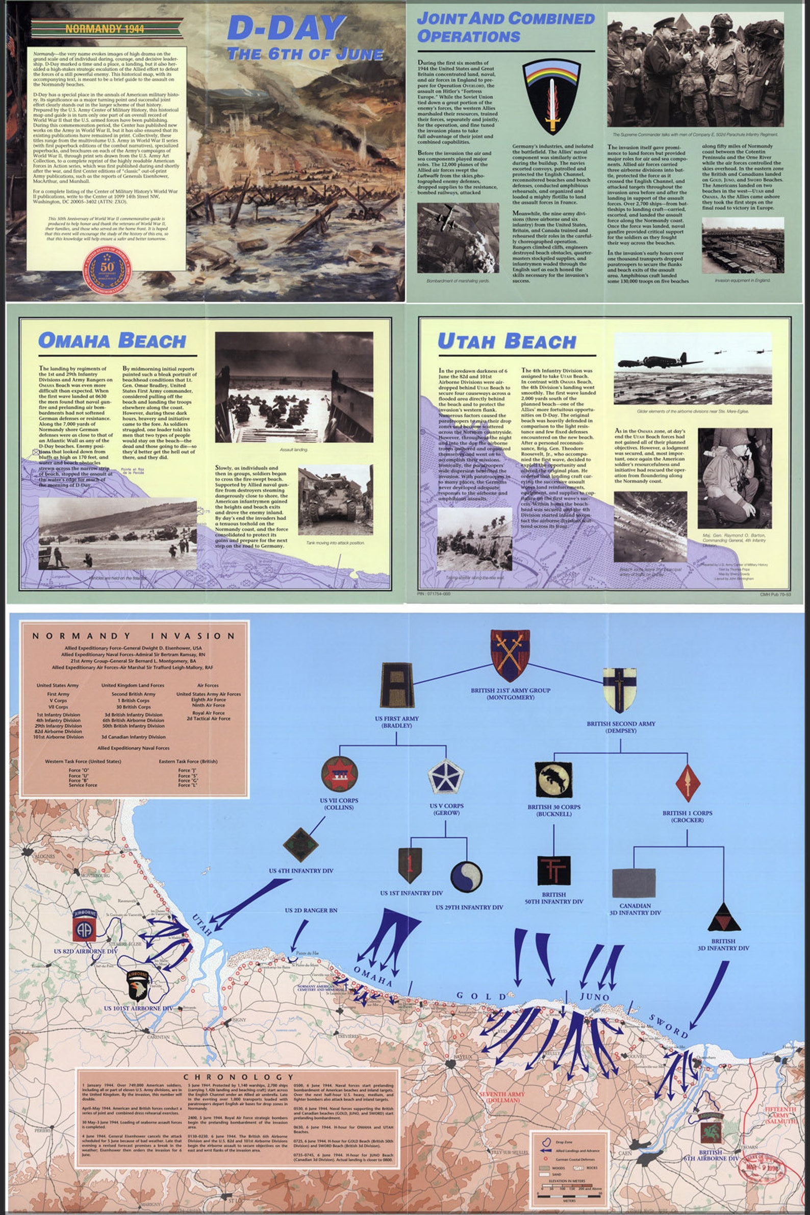 Poster, Many Sizes Available; Map of D-day Normandy With Overview, June ...
