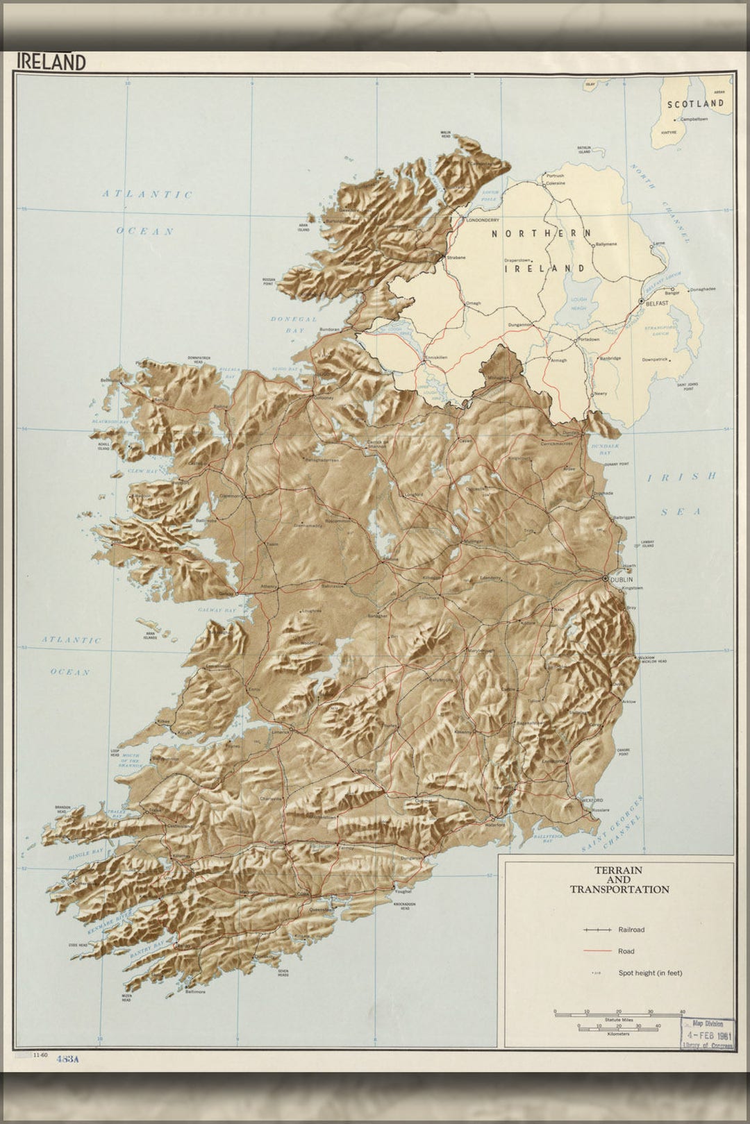 Poster, Many Sizes Available; Cia Map of Ireland Terrain ...