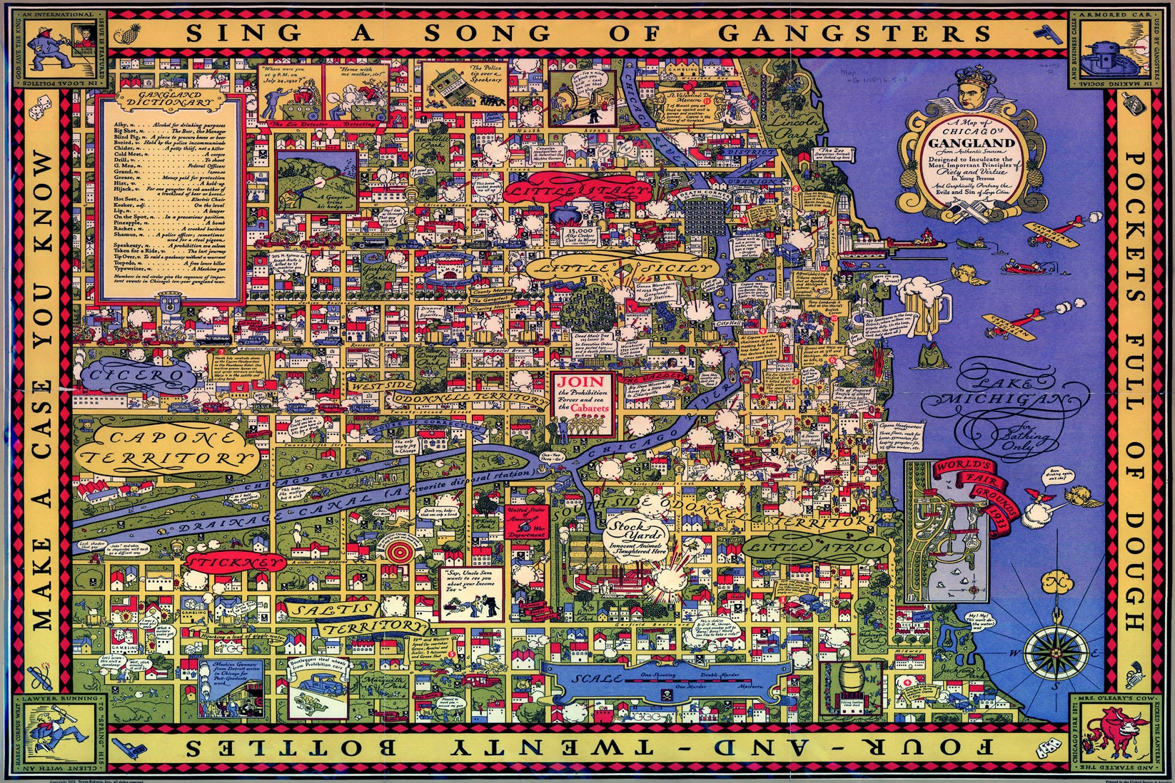 Poster, Many Sizes Available Map of Chicago Gang Locations, 1931 ...