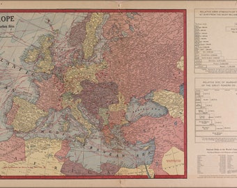 Germany 1883 Old Map Europe - Etsy