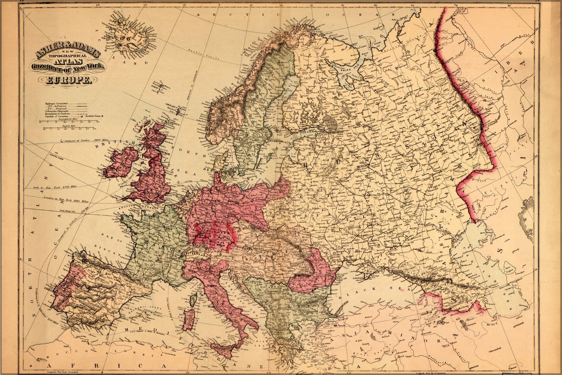 Poster, Many Sizes Available; 1871 Map of Europe; England France ...