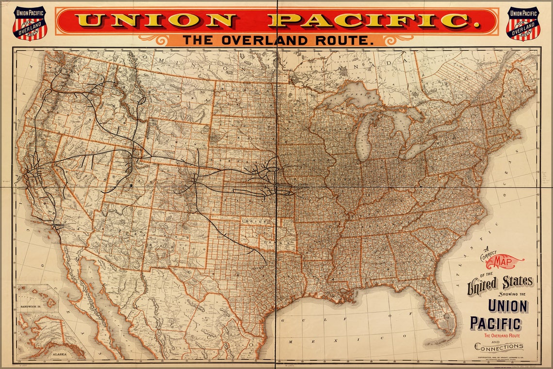 Poster, Many Sizes Available Map of United States Union Pacific ...