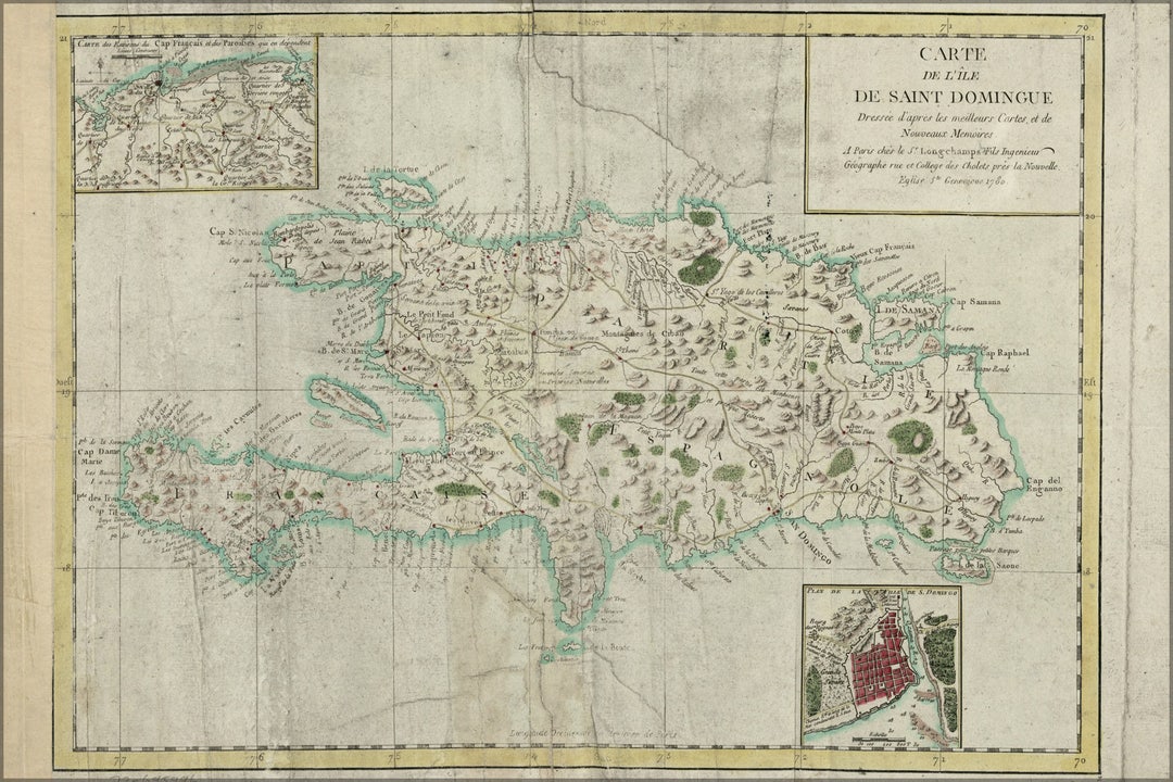 Poster, Many Sizes Available; Map of Hispaniola 1780 - Etsy