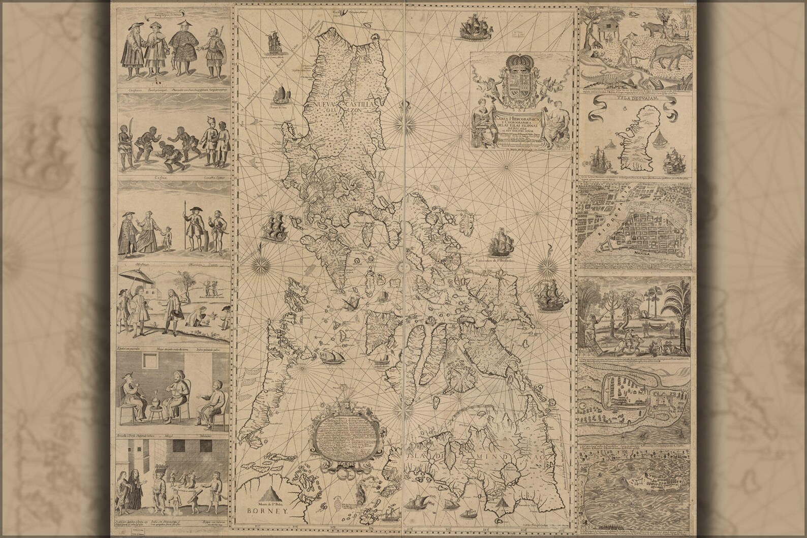 Poster, Many Sizes Available; Map of Philippines 1734 - Etsy