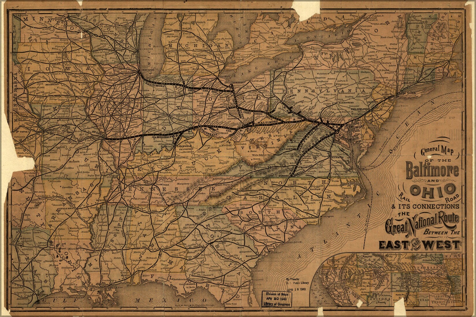 Poster, Many Sizes Available; General Map of Baltimore & Ohio Railroad ...