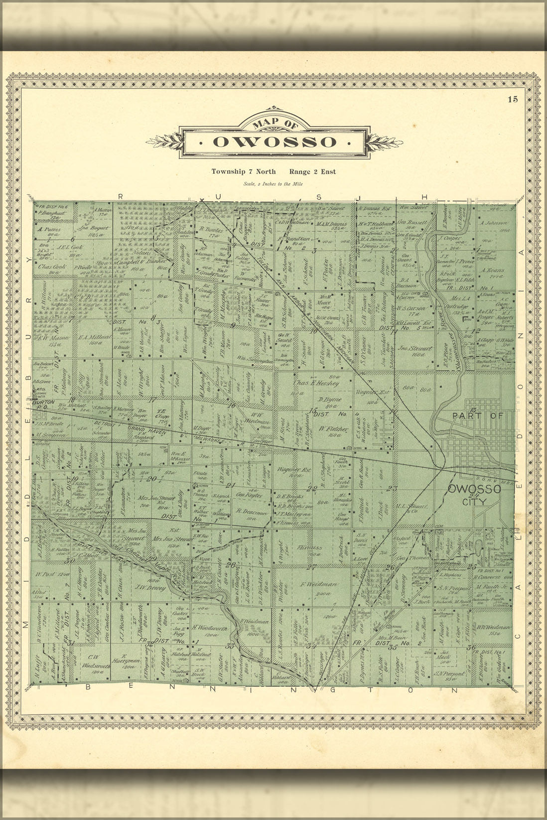 Poster, Many Sizes Available Map of Owosso Michigan 1895 - Etsy