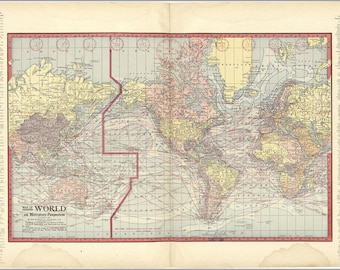 World Map 1914 - Etsy