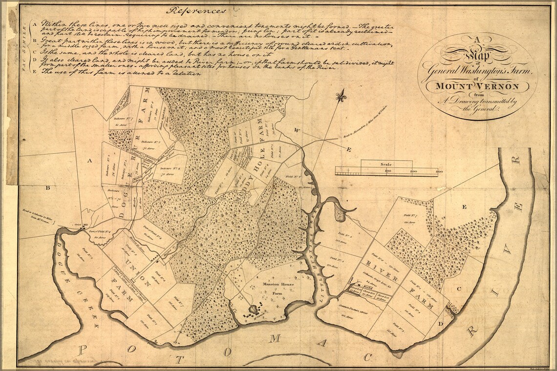 Poster, Many Sizes Available; Map of George Washington Farm Mount ...