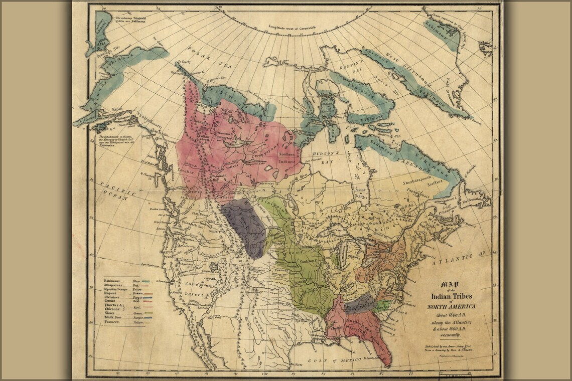 Poster, Many Sizes Available Map of the Native American Indian Tribes ...