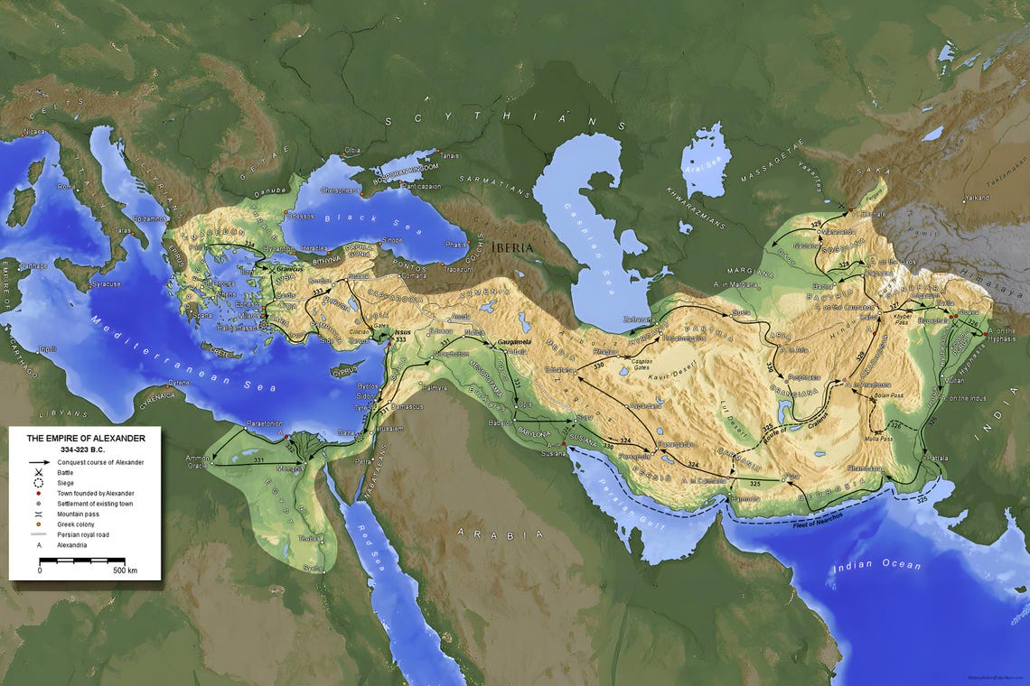 Poster, Many Sizes Available; Map of Alexander the Great Empire and His ...